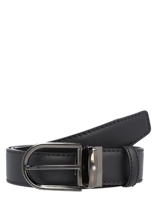 Montblanc Erkek Siyah Deri Kemer EU