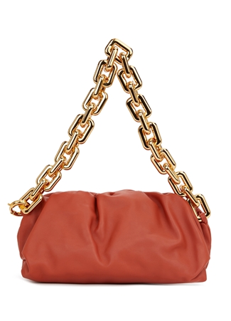 Bottega Veneta Kadın Chain Pouch Kiremit Deri Omuz Çantası Kırmızı EU Bottega Veneta Kadın Chain Pouch Kiremit Deri Omuz Çantası Kırmızı EU