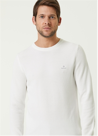 Gant Erkek Beyaz Basic Kazak S EU Gant Erkek Beyaz Basic Kazak S EU