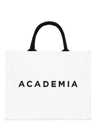 Academia Kadın Beyaz Kontrast Logolu Alışveriş Çantası EU Academia Kadın Beyaz Kontrast Logolu Alışveriş Çantası EU