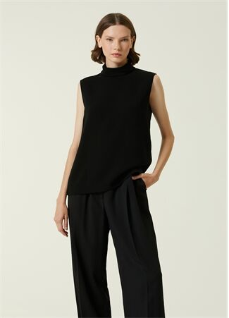 The Row Kadın Siyah Dik Yaka Kolsuz Bluz 6 US