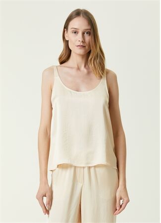 American Vintage Kadın Krem U Yaka Askılı Bluz Bej S EU