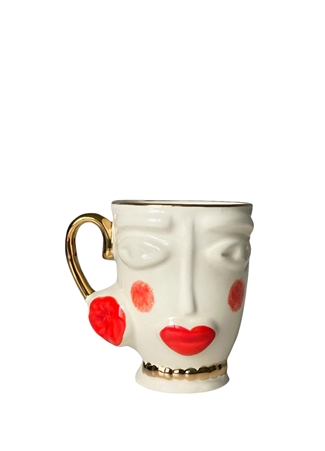 Todandco Rukiye Daisy Mug Kırmızı Makyaj Bej Todandco Rukiye Daisy Mug Kırmızı Makyaj Bej