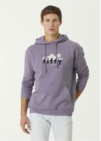 Fifty Pieces Erkek Lila Kapüşonlu Logo Detaylı Sweatshirt Mor S EU Fifty Pieces Erkek Lila Kapüşonlu Logo Detaylı Sweatshirt Mor S EU