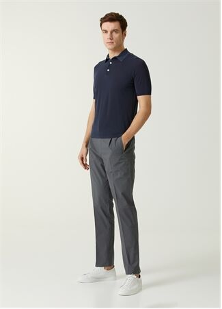 Lardini Erkek Antrasit Beli Kordonlu Pilili Pantolon Gri 54 IT