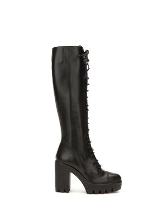 Giuseppe Zanotti Kadın Siyah Deri Çizme 38 EU