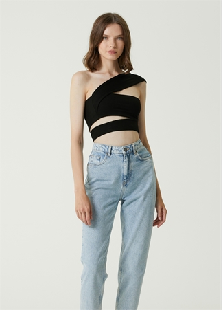 Lama Jouni Kadın Siyah Asimetrik Bluz XS EU Lama Jouni Kadın Siyah Asimetrik Bluz XS EU