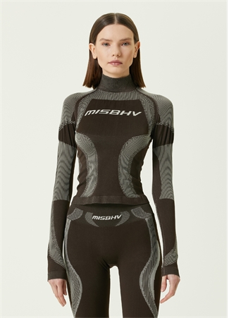 Misbhv Kadın Kahverengi Bej Dikiş Detaylı Uzun Kol Üst L EU Misbhv Kadın Kahverengi Bej Dikiş Detaylı Uzun Kol Üst L EU