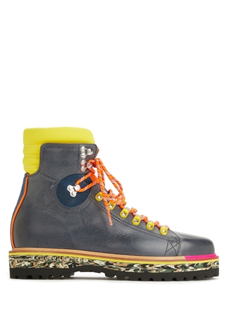 Etro Erkek Colorblocked Deri Bot Mavi 40 IT Etro Erkek Colorblocked Deri Bot Mavi 40 IT