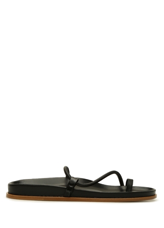 Emme Parsons Kadın Siyah İnce Bantlı Deri Terlik 36 EU