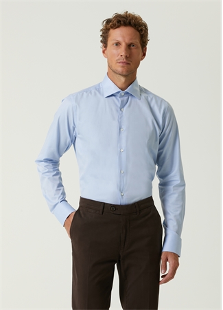 Canali Erkek Mavi İtalyan Yaka Gömlek 44 IT Canali Erkek Mavi İtalyan Yaka Gömlek 44 IT