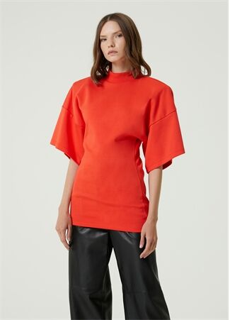 The Attico Kadın Kırmızı Omuz Detaylı T-shirt 42 IT