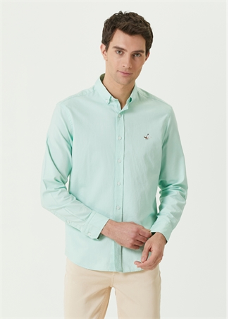 Beymen Club Erkek Comfort Fit Yeşil Oxford Keten Gömlek S Beymen Club Erkek Comfort Fit Yeşil Oxford Keten Gömlek S