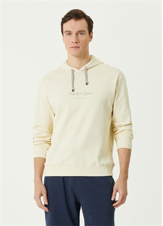 Brunello Cucinelli Erkek Açık Sarı Kapüşonlu Baskılı Sweatshirt M EU Brunello Cucinelli Erkek Açık Sarı Kapüşonlu Baskılı Sweatshirt M EU