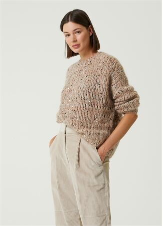 Brunello Cucinelli Kadın Pembe Bisiklet Yaka İşlemeli Kazak S EU