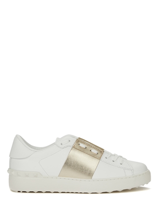 Valentino Garavani Kadın Open Beyaz Gold Deri Sneaker 35 EU Valentino Garavani Kadın Open Beyaz Gold Deri Sneaker 35 EU