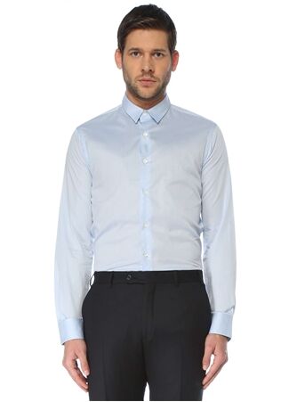 Pal Zileri Erkek Mavi Polo Yaka Gömlek 4 IT