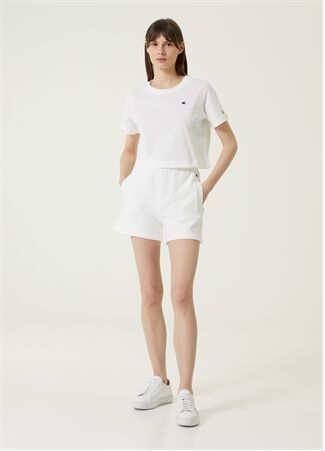 Champion Kadın Beyaz Beli Bağcıklı Şort L EU