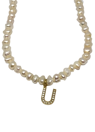 Linya Jewellery Kadın Mono Kum İncili Harf Detaylı Kolye Altın Rengi EU Linya Jewellery Kadın Mono Kum İncili Harf Detaylı Kolye Altın Rengi EU