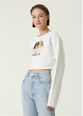 FIORUCCI Kadın Beyaz Figür Baskılı Logolu Sweatshirt XS EU FIORUCCI Kadın Beyaz Figür Baskılı Logolu Sweatshirt XS EU