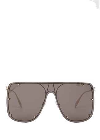 Alexander McQueen Kadın Kahverengi Kare Formlu Gözlük EU