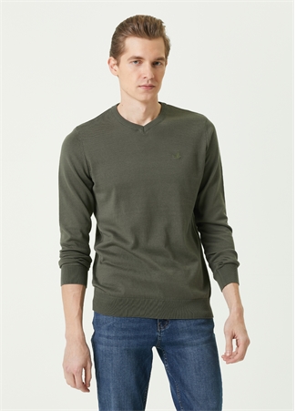 Beymen Club Erkek Haki V Yaka Basic Kazak S EU Beymen Club Erkek Haki V Yaka Basic Kazak S EU