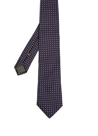 Canali Erkek Lacivert Mikro Desenli İpek Kravat EU