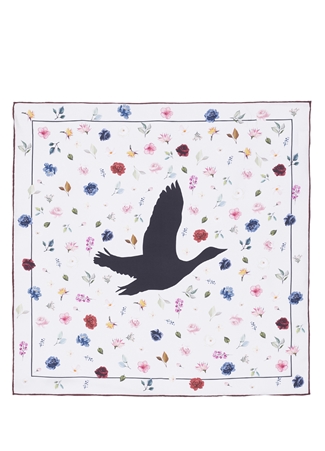 Beymen Club Kadın Gri Logo Baskılı 70x70 cm İpek Eşarp EU Beymen Club Kadın Gri Logo Baskılı 70x70 cm İpek Eşarp EU