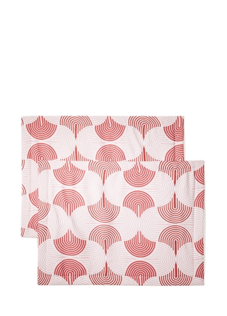 La Doublej 2li Pembe Desenli 35x45 Cm Keten Amerikan Servis Çok Renkli La Doublej 2li Pembe Desenli 35x45 Cm Keten Amerikan Servis Çok Renkli