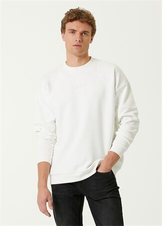 Beymen Club Erkek Simple Beyaz Bisiklet Yaka Sweatshirt S