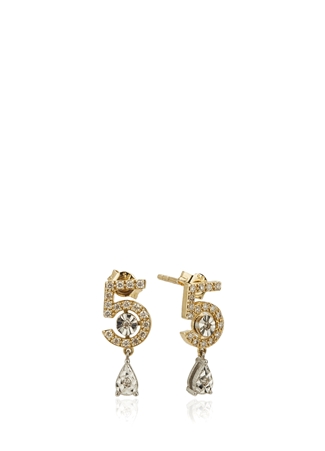 Collection-jewelry By Banu Kadın Pırlantalı Sayı Detaylı Altın Rengi Küpe Eu Collection-jewelry By Banu Kadın Pırlantalı Sayı Detaylı Altın Rengi Küpe Eu