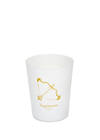 De Noir Concept Beyaz Yay Burcu Desenli Mum