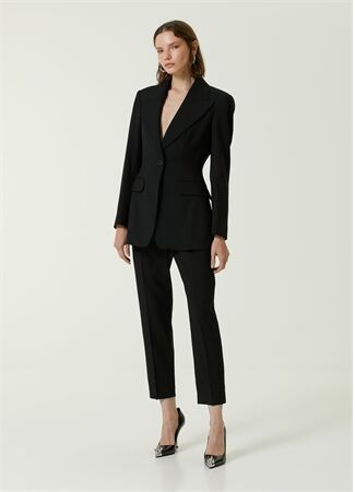 Alexander McQueen Kadın Siyah Crop Yün Pantolon 42 IT