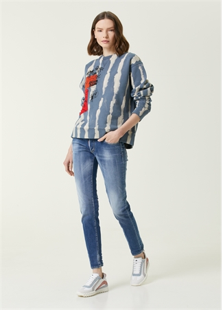 Dsquared2 Kadın Mavi Eskitme Desenli Jean Pantolon 36 IT Dsquared2 Kadın Mavi Eskitme Desenli Jean Pantolon 36 IT