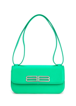 Balenciaga Kadın Yeşil Logolu Deri Omuz Çantası EU Balenciaga Kadın Yeşil Logolu Deri Omuz Çantası EU