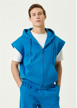 Dolce&Gabbana Erkek Mavi Kapüşonlu Logolu Kolsuz Sweatshirt 44 IT Dolce&Gabbana Erkek Mavi Kapüşonlu Logolu Kolsuz Sweatshirt 44 IT