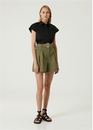 Faraway Kadın Shirley Haki Kemerli Şort 36 EU