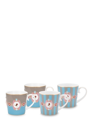 Pip Studio Love Bird Mavi Haki 4lü Porselen Kupa Seti Pip Studio Love Bird Mavi Haki 4lü Porselen Kupa Seti