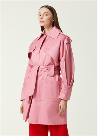 Coloreve Kadın Lupi Pembe Beli Kuşaklı Kısa Pardösü M/L EU Coloreve Kadın Lupi Pembe Beli Kuşaklı Kısa Pardösü M/L EU