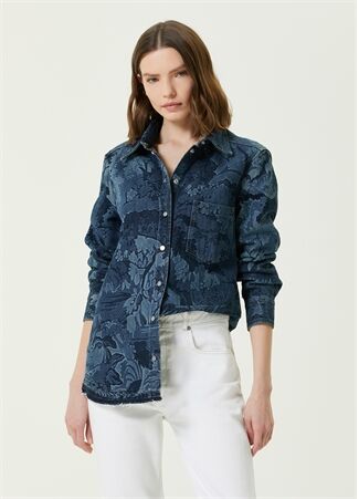 Red Valentino Kadın Mavi Orman Desenli Jean Ceket 42 IT Red Valentino Kadın Mavi Orman Desenli Jean Ceket 42 IT