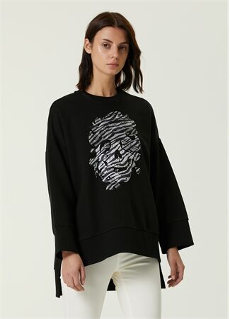 Network Kadın Geniş Fit Siyah Sweatshirt S EU