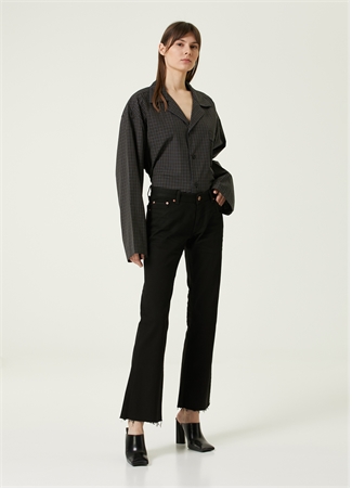 Balenciaga Kadın Flared Cropped Siyah Jean Pantolon 26 US Balenciaga Kadın Flared Cropped Siyah Jean Pantolon 26 US