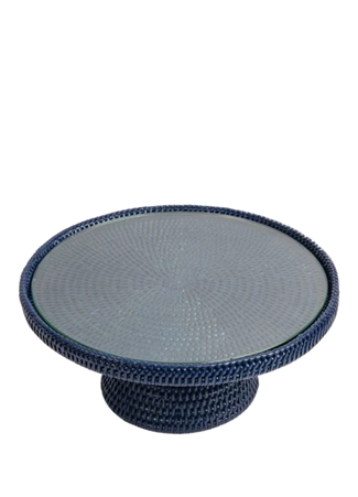 Aloha Life Lacivert Hasır Ayaklı Pasta Servisi