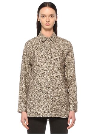 Kenzo Kadın Bej Polo Yaka Mikro Desenli Gömlek 36 FR Kenzo Kadın Bej Polo Yaka Mikro Desenli Gömlek 36 FR