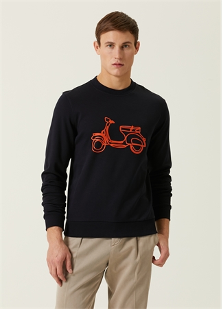 John Frank Erkek Cool Lacivert Figür Baskılı Sweatshirt M EU John Frank Erkek Cool Lacivert Figür Baskılı Sweatshirt M EU