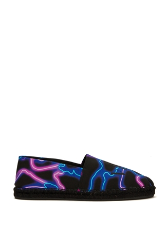 Valentino Garavani Erkek Siyah Mavi Desenli Logolu Espadril 42 EU Valentino Garavani Erkek Siyah Mavi Desenli Logolu Espadril 42 EU