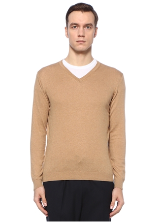 Beymen Erkek Kamel V Yaka Kazak Kahverengi XL EU