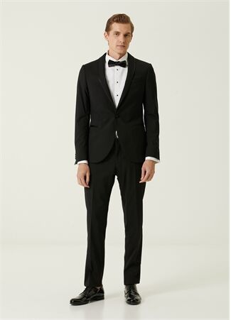 Palzileri Lab Erkek Siyah Şal Yaka Yün Takım Elbise 60 IT