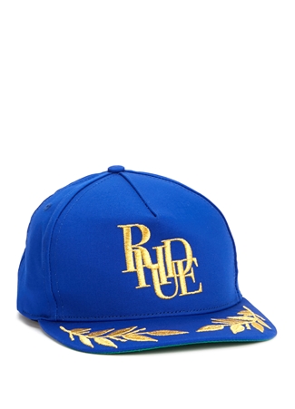 Rhude Erkek Mavi Logo Nakışlı Şapka EU Rhude Erkek Mavi Logo Nakışlı Şapka EU