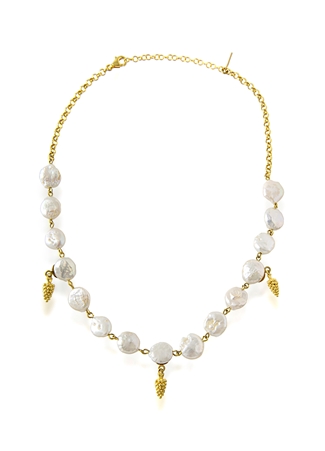 Peracas Kadın Baroque İncili Altın Rengi Kaplama Choker Kolye Bej Eu Peracas Kadın Baroque İncili Altın Rengi Kaplama Choker Kolye Bej Eu